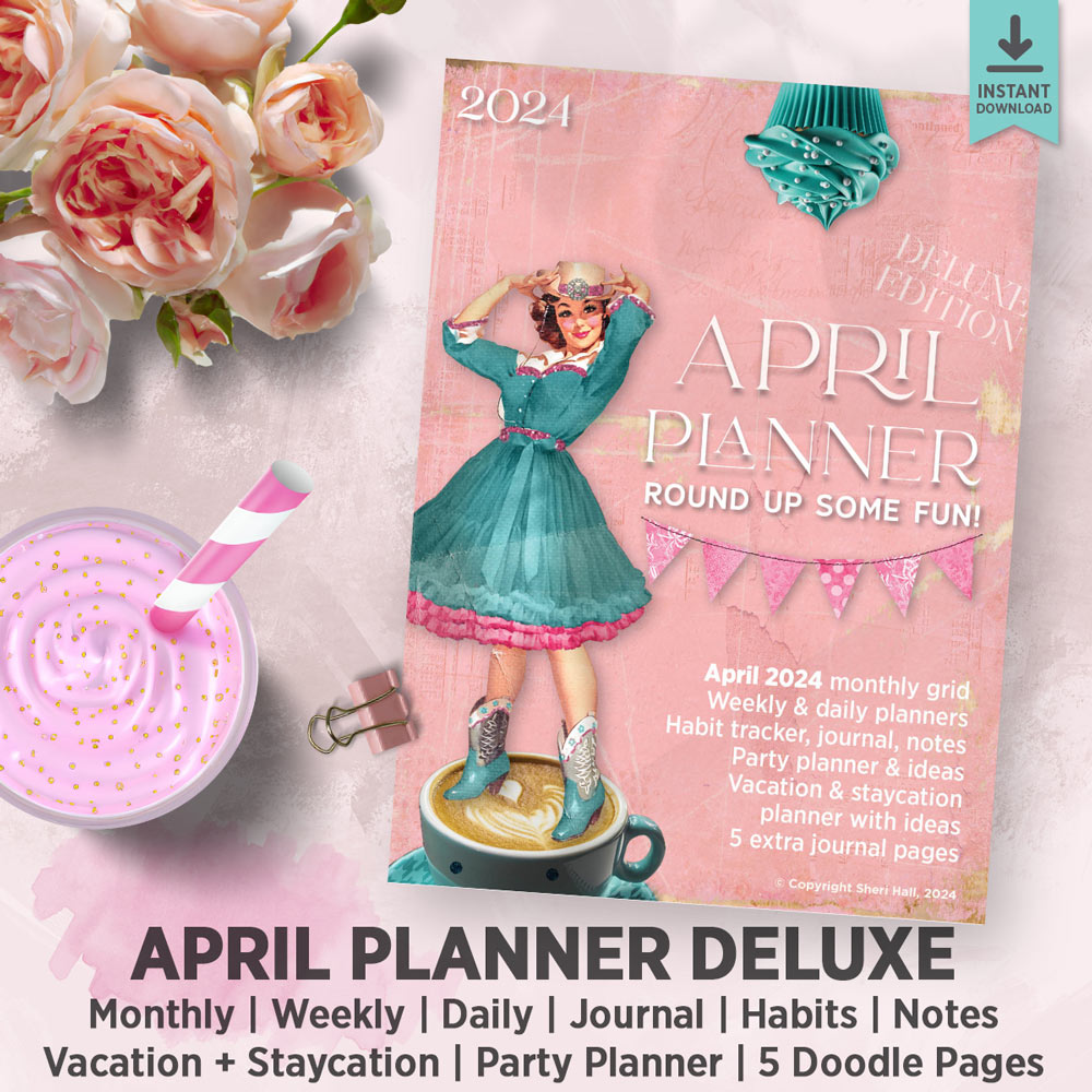 April Deluxe Planner: Retro planner + journal (17 pages) – Sheri Hall ...